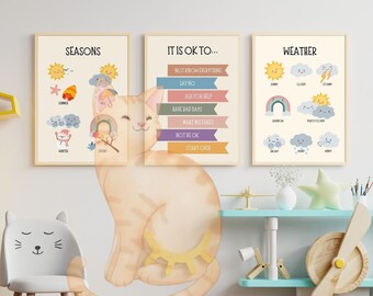 25 Educational Posters Set for Playroom Kids Toddlers - Etsy