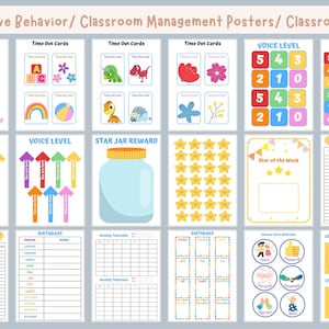 54 Positive Behavior/ Classroom Management Posters/ Classroom Decor ...