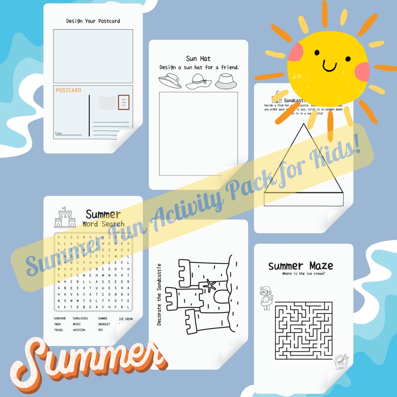 Summer Fun Activity Pack for Kids! - Etsy Canada