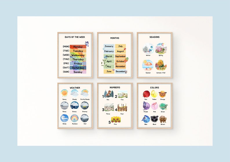 10 Educational Posters| Prints | Nature Themed Boho Educational Posters ...