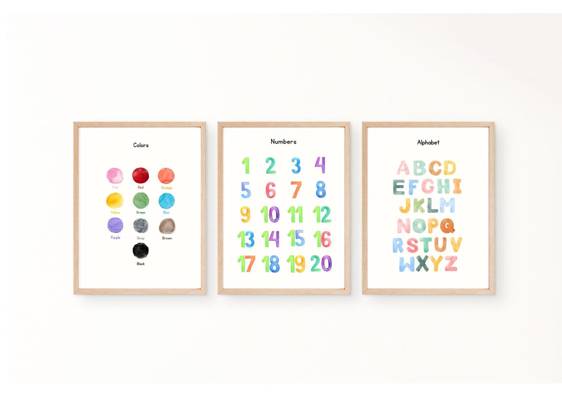 22 Educational Posters Set for Playroom and Kids Toddlers - Etsy