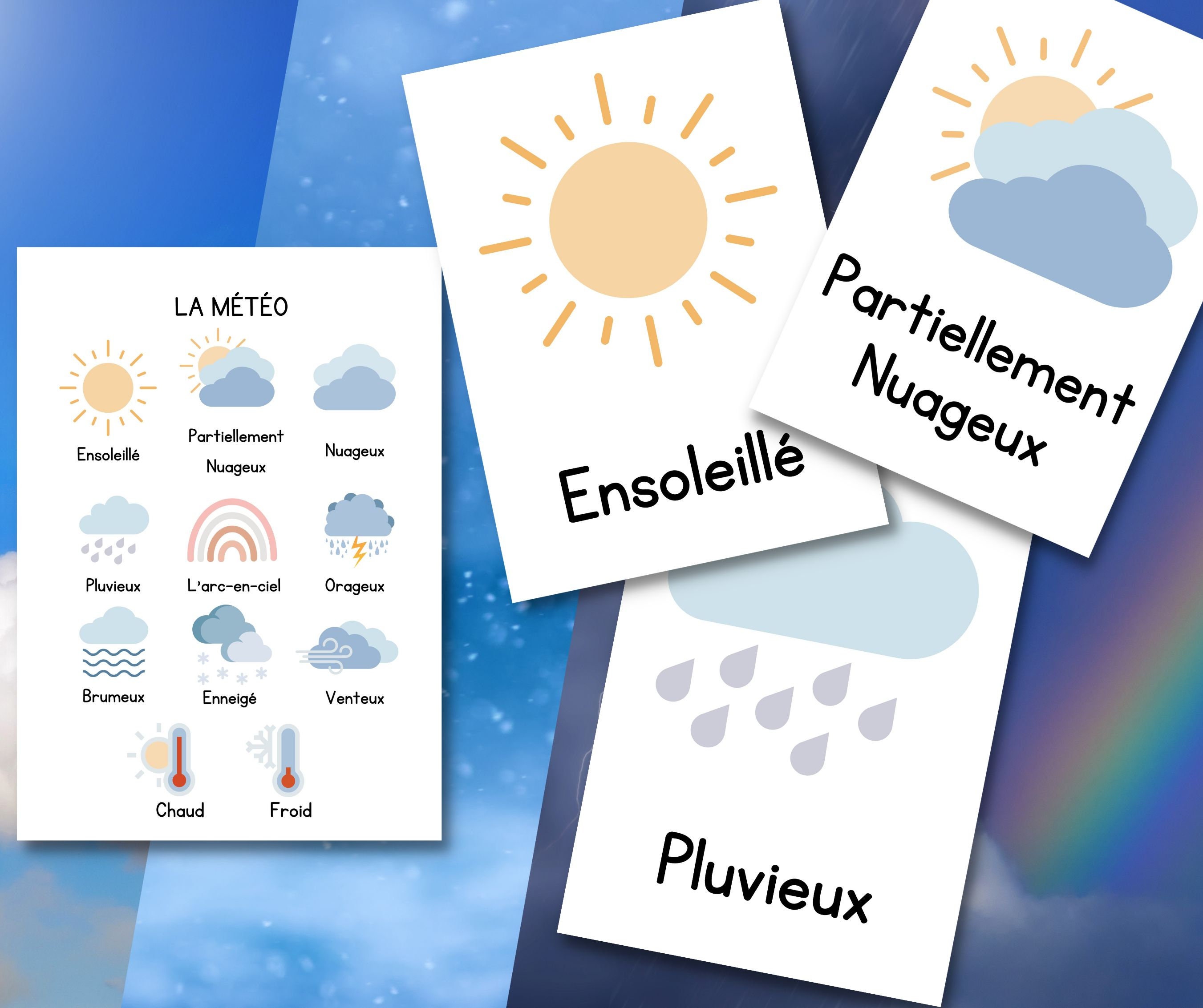 La Météo | Les Saisons | French Weather | Seasons Flashcards| Digital ...