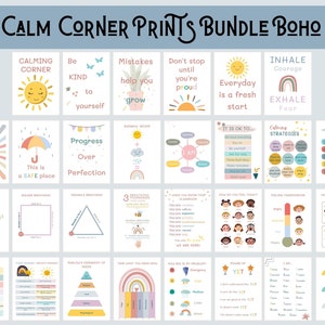 30 Grounding Technique Posters Bundle Set, Calming Corner, Mental ...