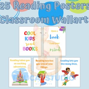 25 Reading Corner Posters / Cool Kids Read Books, Reading Corner ...