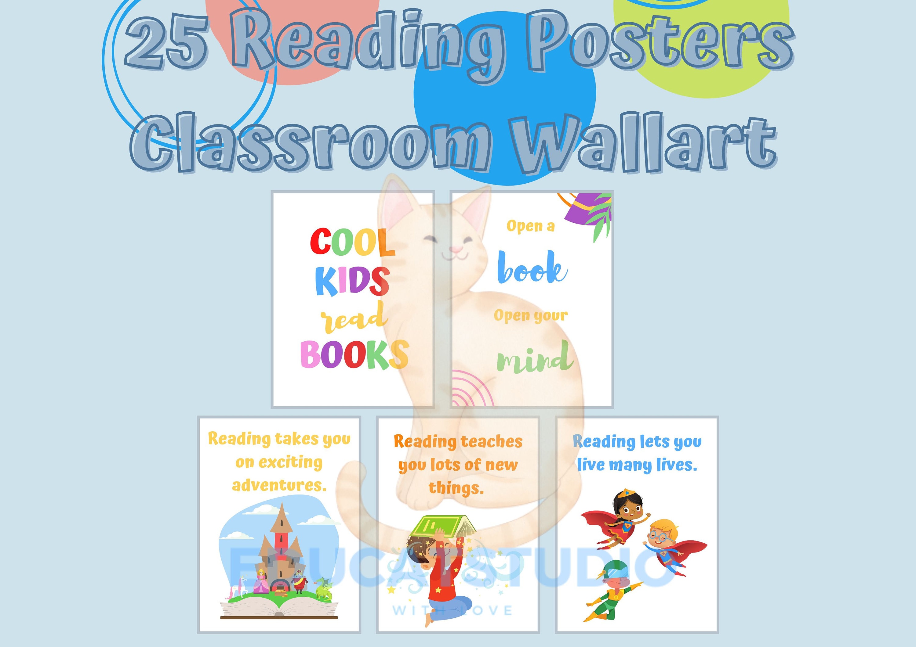 25 Reading Corner Posters / Cool Kids Read Books, Reading Corner ...