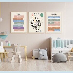 19 Educational Posters Set for Playroom, Kids, Toddlers, Printable Home ...