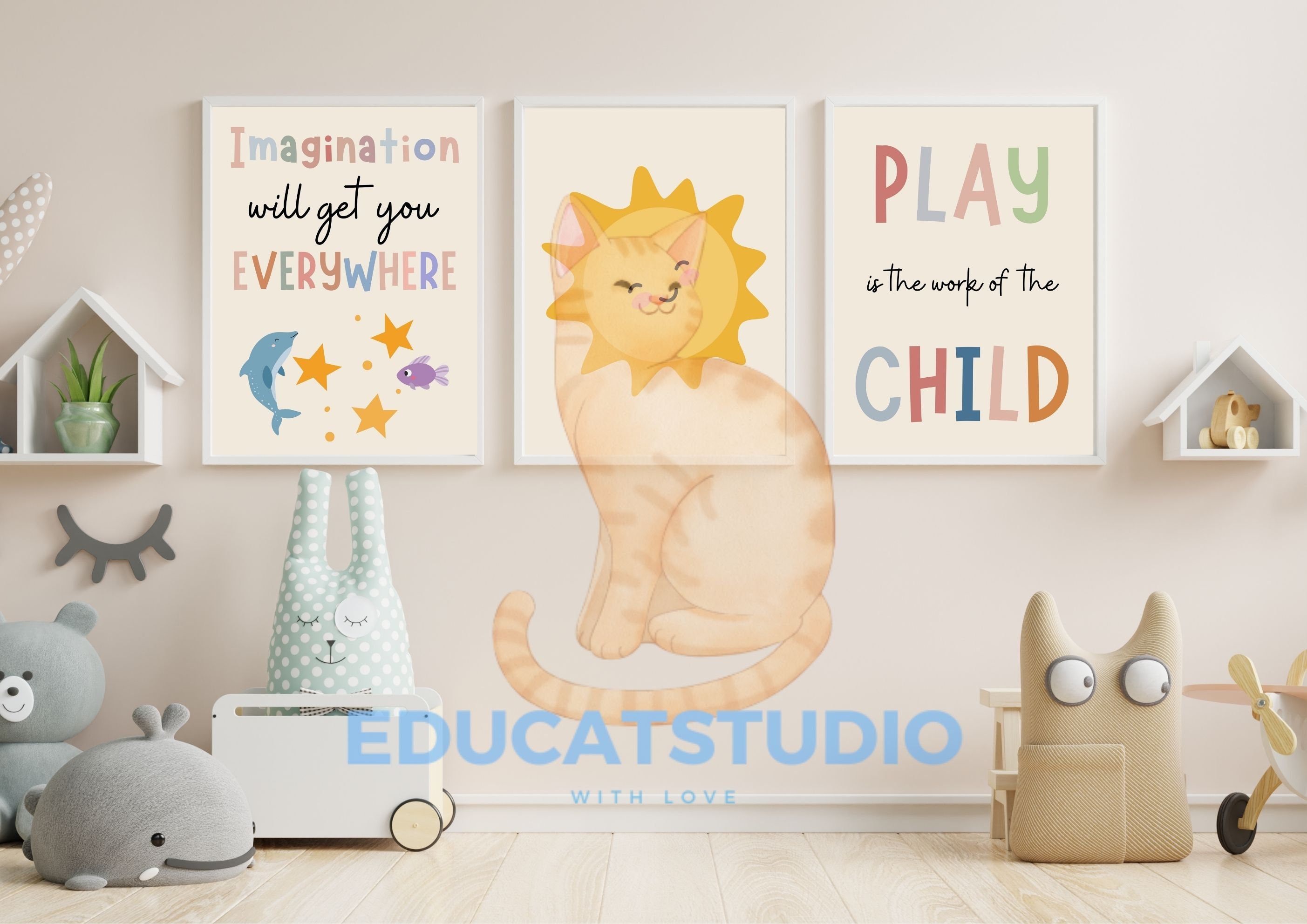 36 Boho Educational Posters Set for Playroom Kids, Toddlers, Printable ...