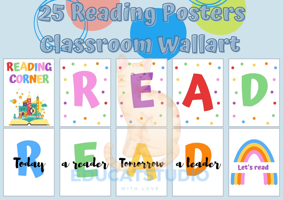 25 Reading Corner Posters / Cool Kids Read Books Reading - Etsy