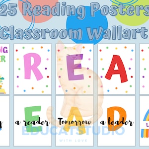 25 Reading Corner Posters / Cool Kids Read Books, Reading Corner ...