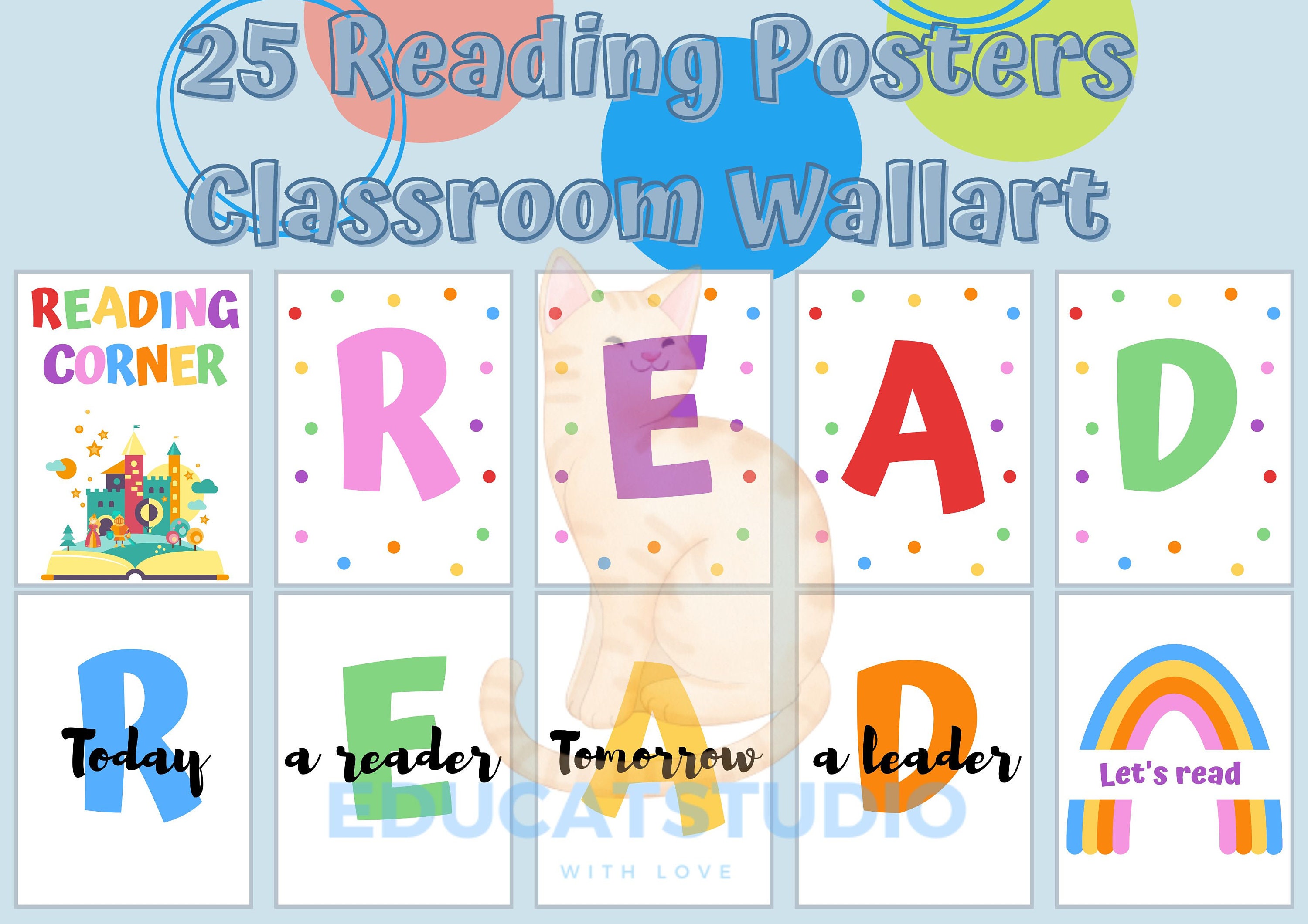 25 Reading Corner Posters / Cool Kids Read Books, Reading Corner ...