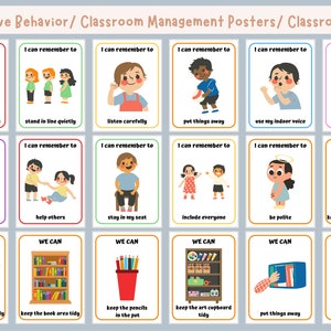 54 Positive Behavior/ Classroom Management Posters/ Classroom Decor ...