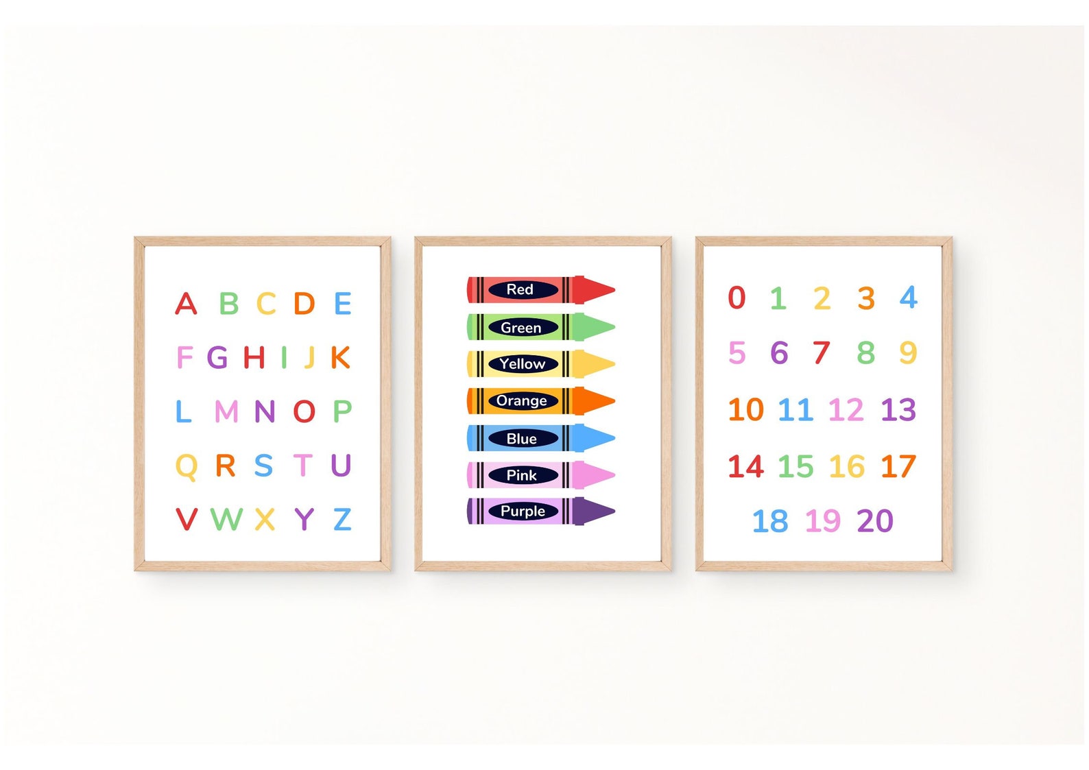 Printable Preschool Posters Numbers, Colors, Alphabet and Shapes - Etsy