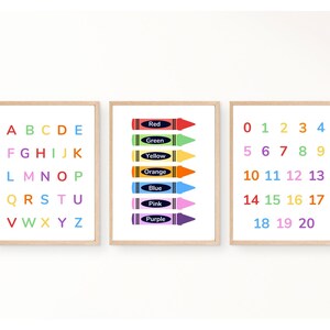 Printable Preschool Posters Numbers, Colors, Alphabet and Shapes - Etsy