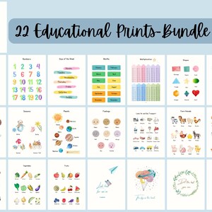 22 Educational Posters Set for Playroom and Kids Toddlers - Etsy