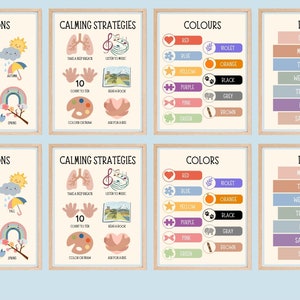 19 Educational Posters Set for Playroom, Kids, Toddlers, Printable Home ...