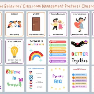 54 Positive Behavior/ Classroom Management Posters/ Classroom Decor ...