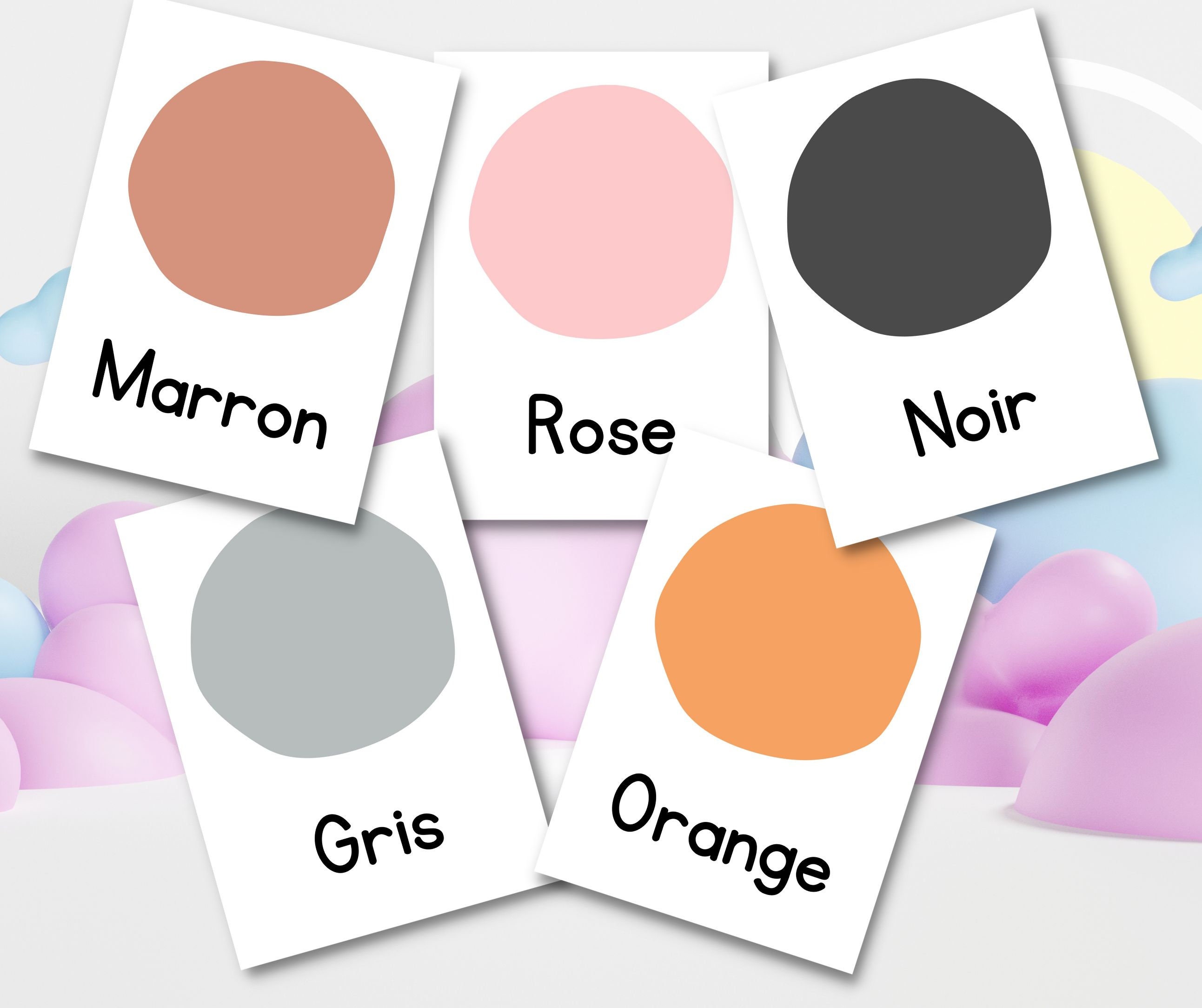 French Colors Flashcards | Les Couleurs - Etsy