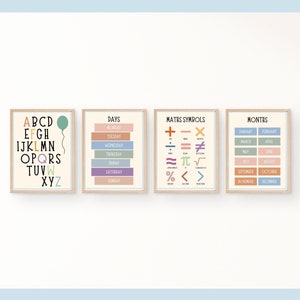 19 Educational Posters Set for Playroom, Kids, Toddlers, Printable Home ...