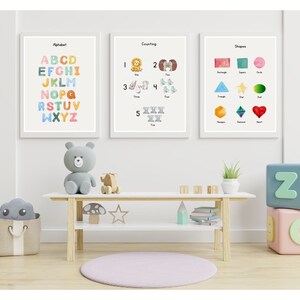 22 Educational Posters Set for Playroom and Kids Toddlers - Etsy