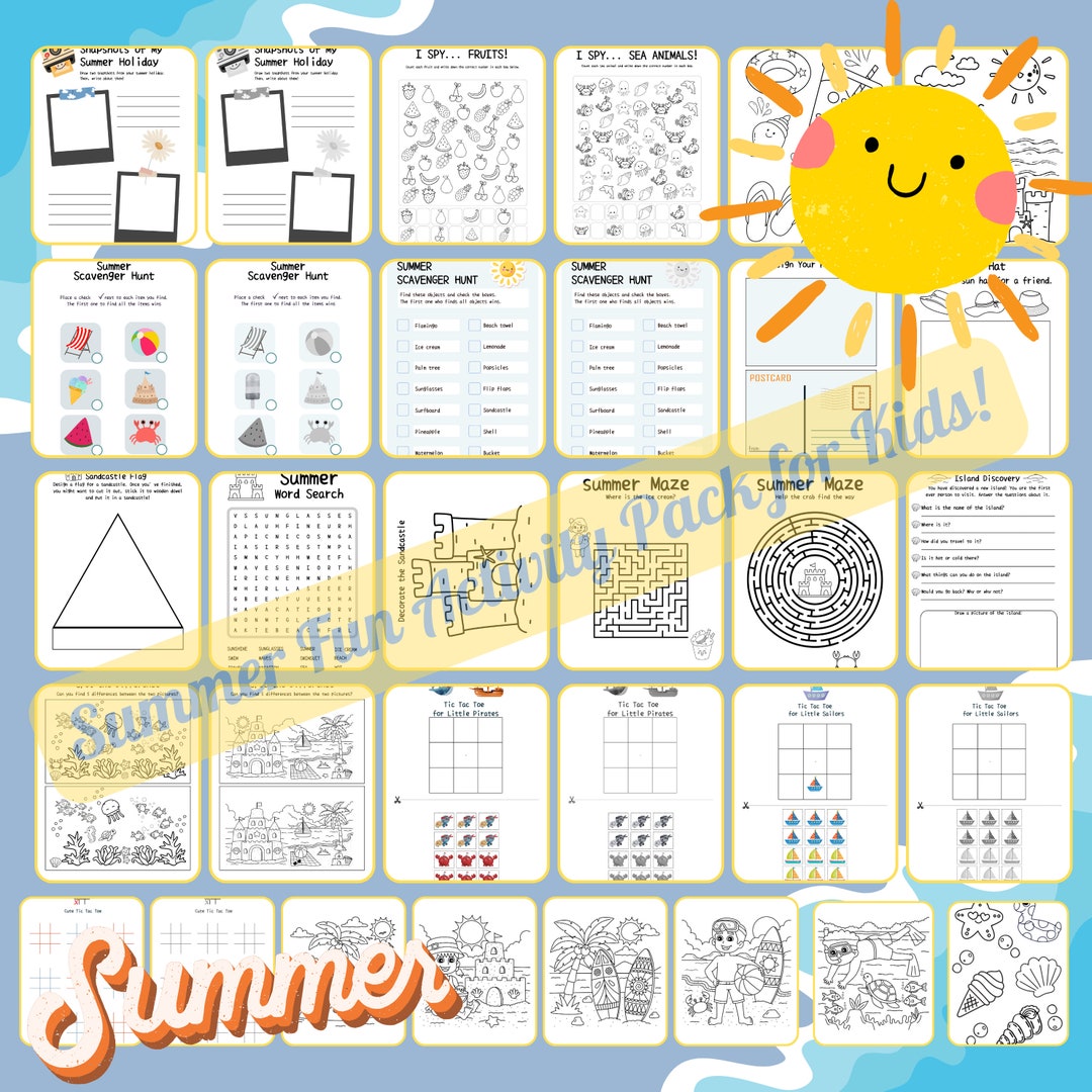 Summer Fun Activity Pack for Kids! - Etsy Canada