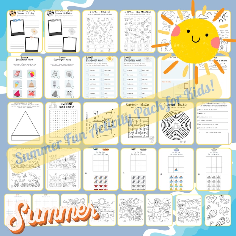 Summer Fun Activity Pack for Kids! - Etsy Canada