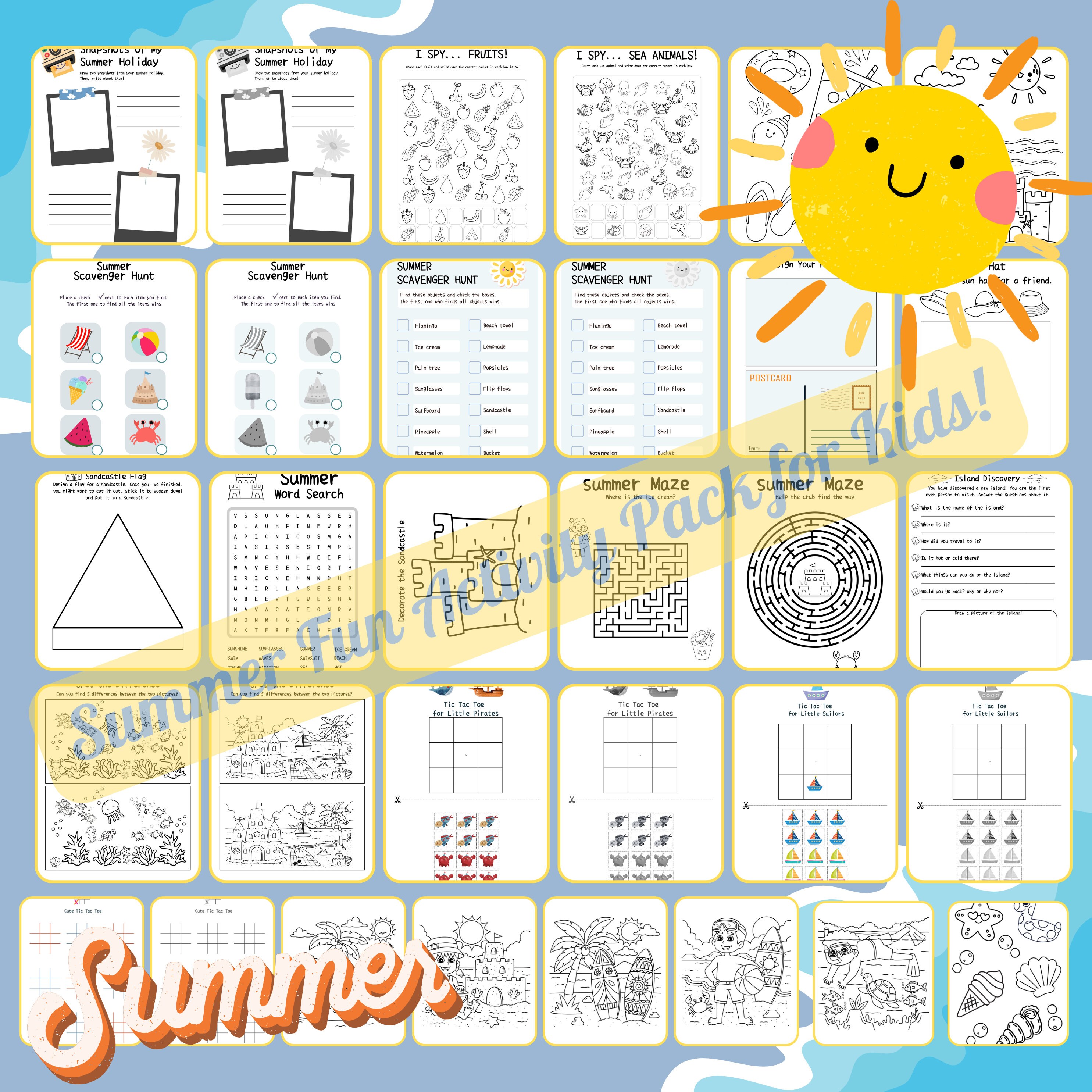 Summer Fun Activity Pack for Kids! - Etsy Canada