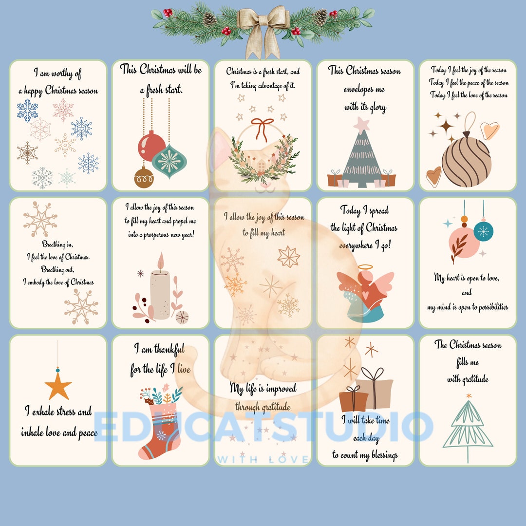 25 Christmas Affirmation Cards | Affirmation Cards | Daily Affirmation ...