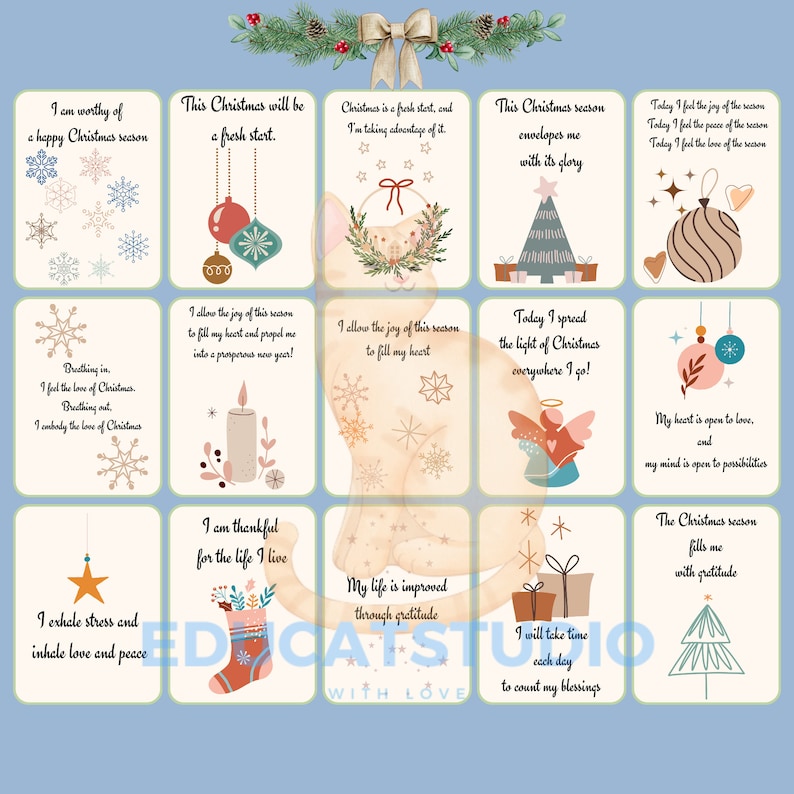 25 Christmas Affirmation Cards | Affirmation Cards | Daily Affirmation ...