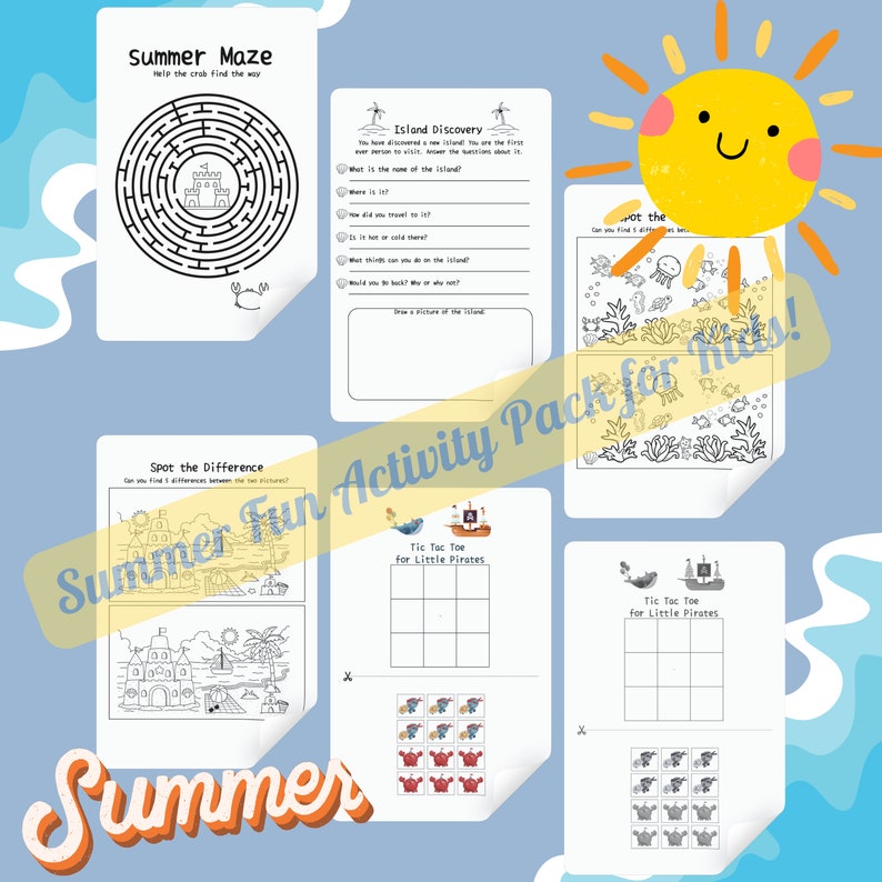 Summer Fun Activity Pack for Kids! - Etsy Canada