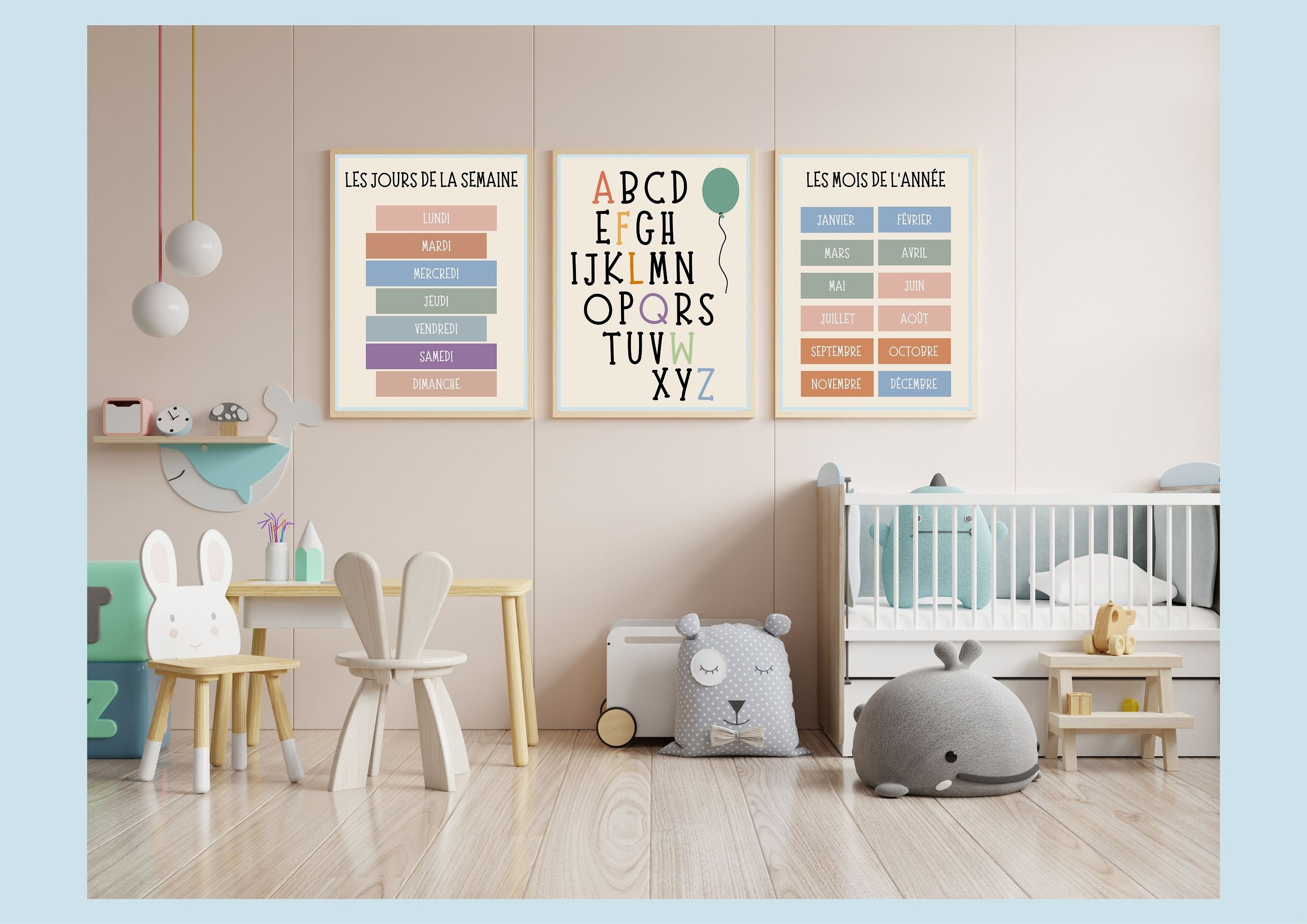 Ensemble De 25 Affiches éducatives Pour Salle De Jeux Et Enfants, Tout ...