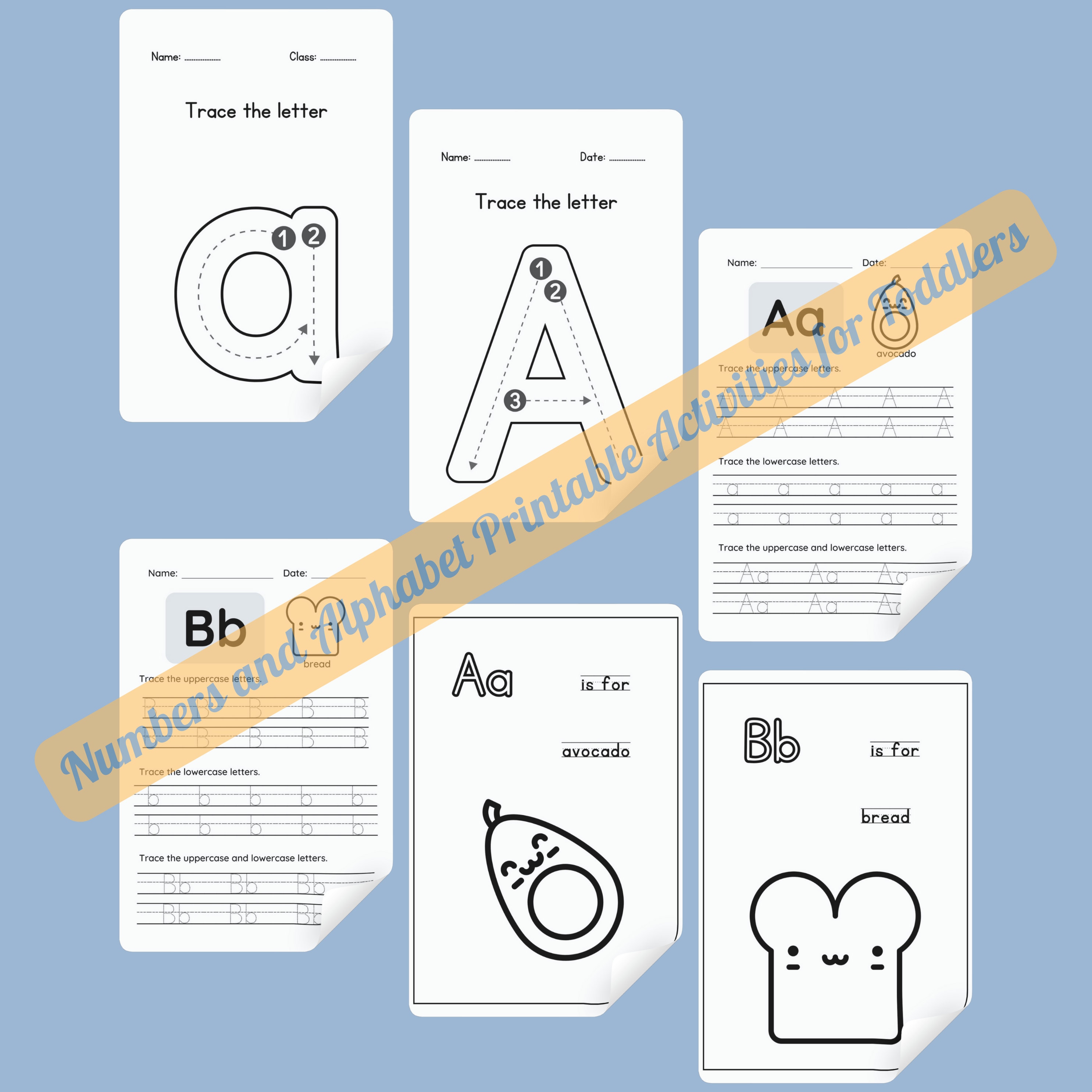 Numbers and Alphabet Printable Activities for Toddlers |tracing ...