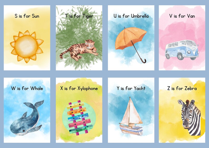 Alphabet Flashcards Learning English Alphabet ABC - Etsy