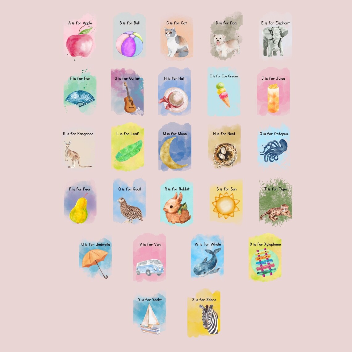 Alphabet Flashcards Learning English Alphabet ABC - Etsy