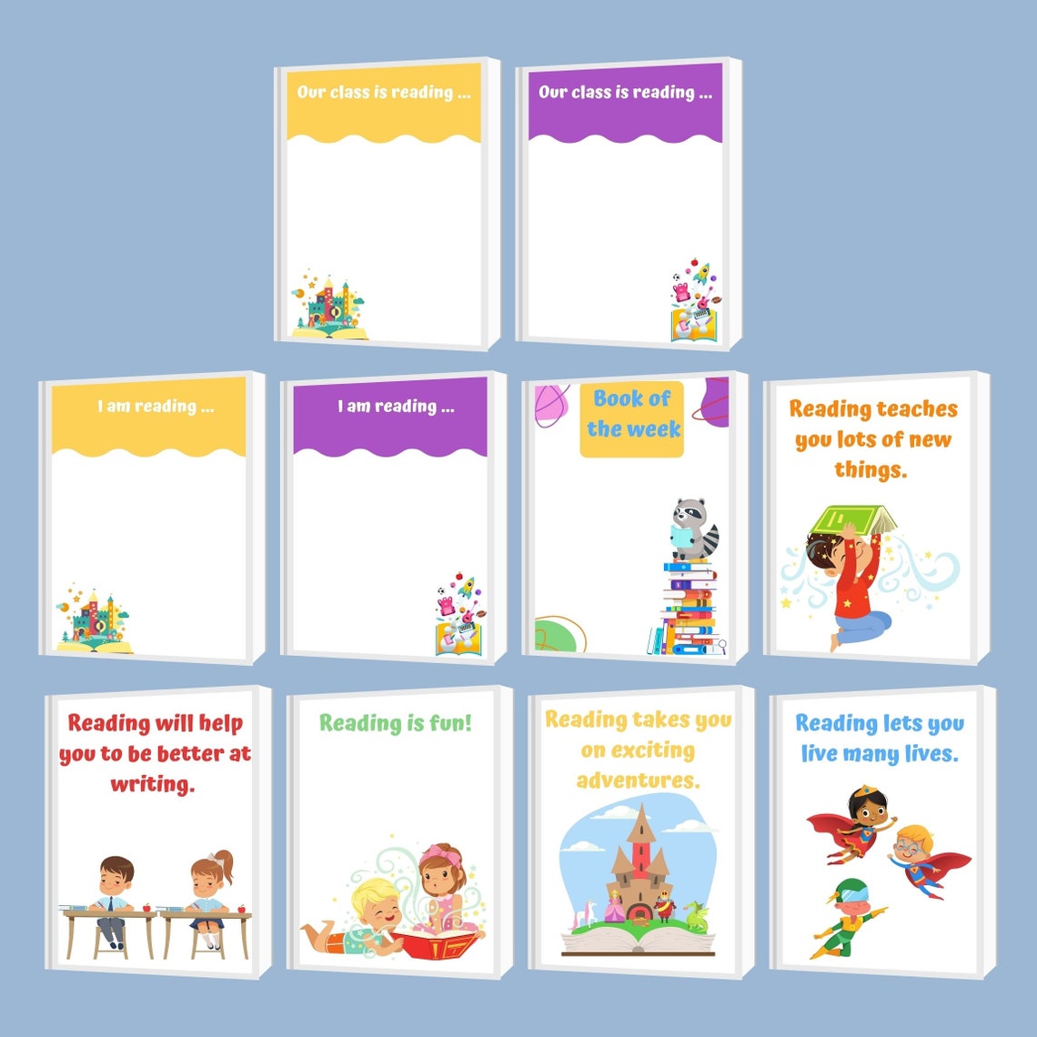 80 Reading Materials Cool Kids Read Books Reading Corner - Etsy