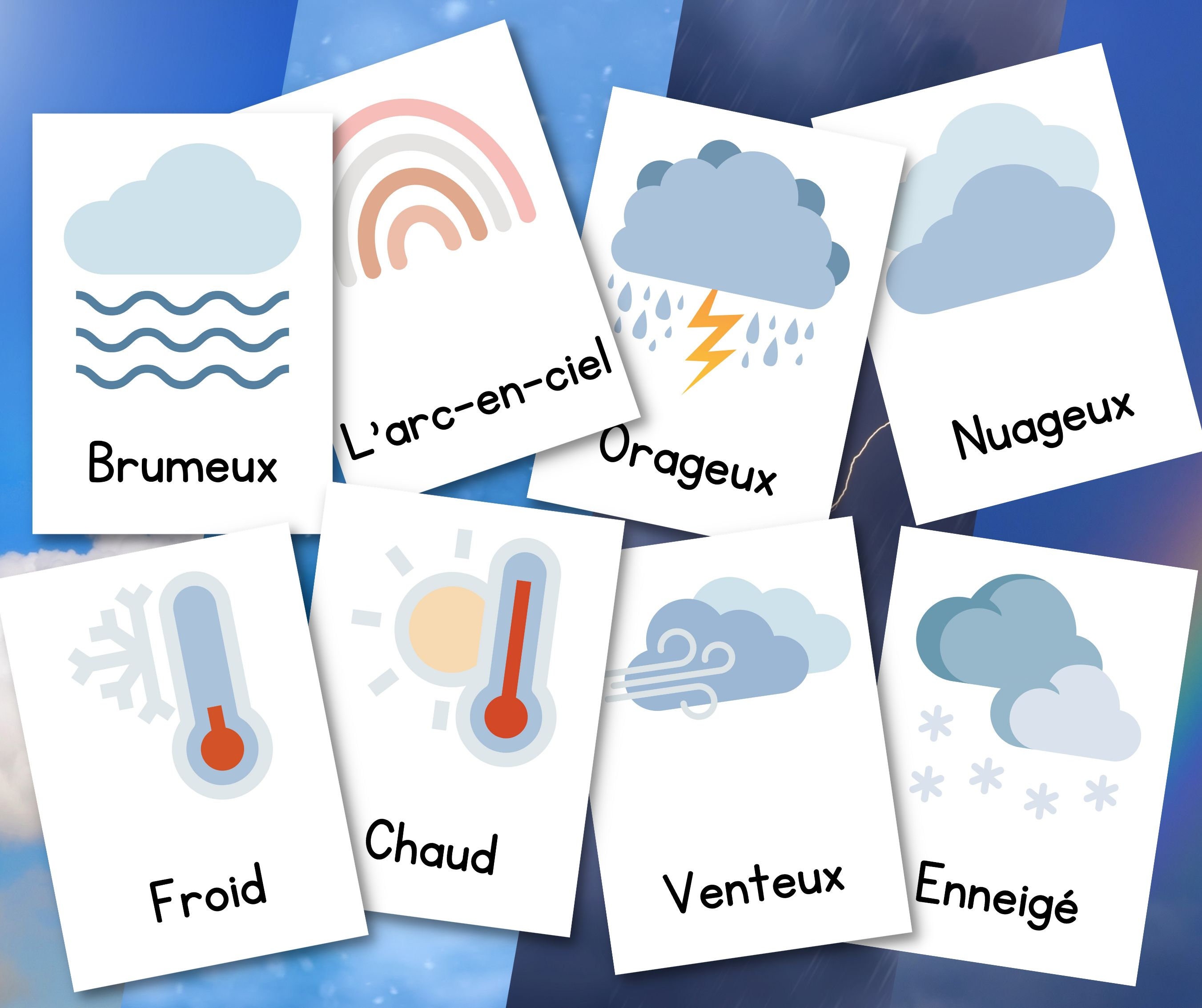 La Météo | Les Saisons | French Weather | Seasons Flashcards| Digital ...