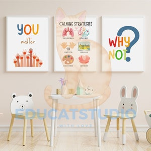 36 Educational Posters Set for Playroom Kids, Toddlers, Printable ...