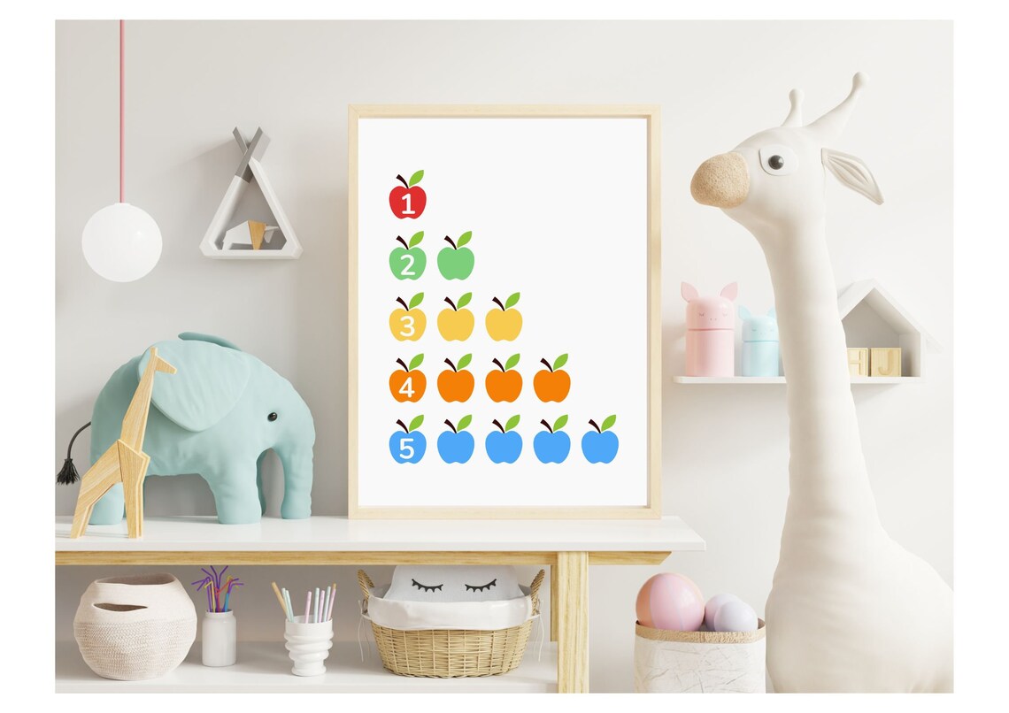 Printable Preschool Posters Numbers, Colors, Alphabet and Shapes - Etsy