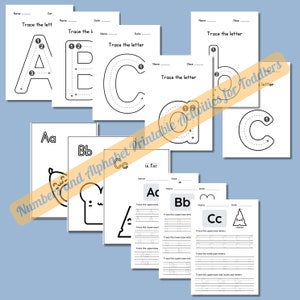 Numbers and Alphabet Printable Activities for Toddlers |tracing ...