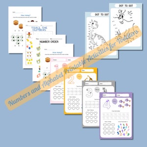 Numbers and Alphabet Printable Activities for Toddlers |tracing ...