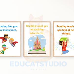 25 Reading Corner Posters / Cool Kids Read Books, Reading Corner ...