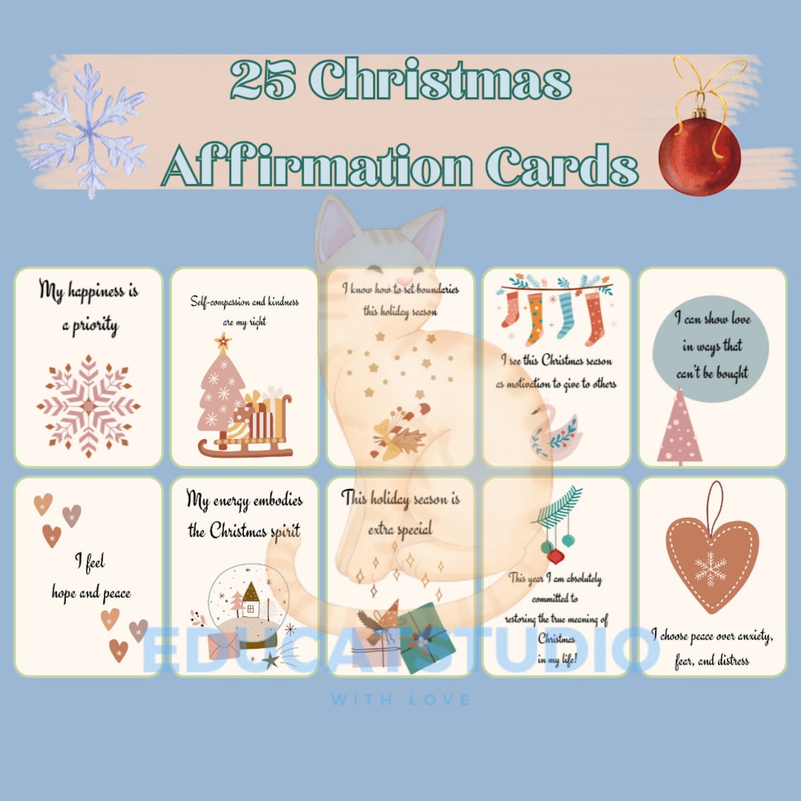 25 Christmas Affirmation Cards | Affirmation Cards | Daily Affirmation ...