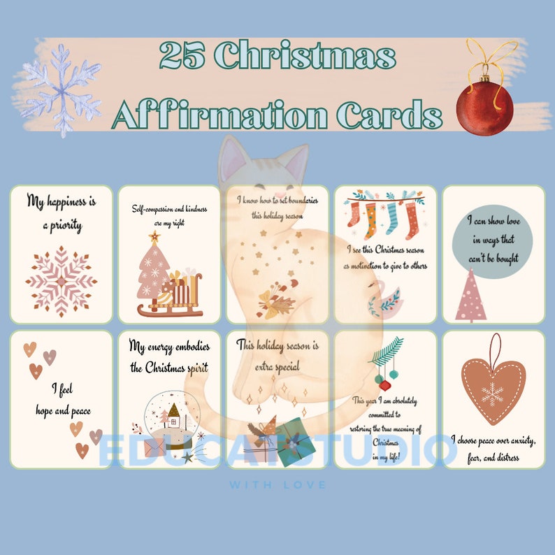 25 Christmas Affirmation Cards | Affirmation Cards | Daily Affirmation ...