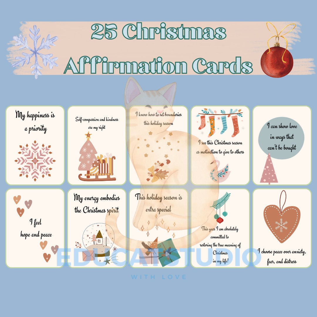 25 Christmas Affirmation Cards | Affirmation Cards | Daily Affirmation ...