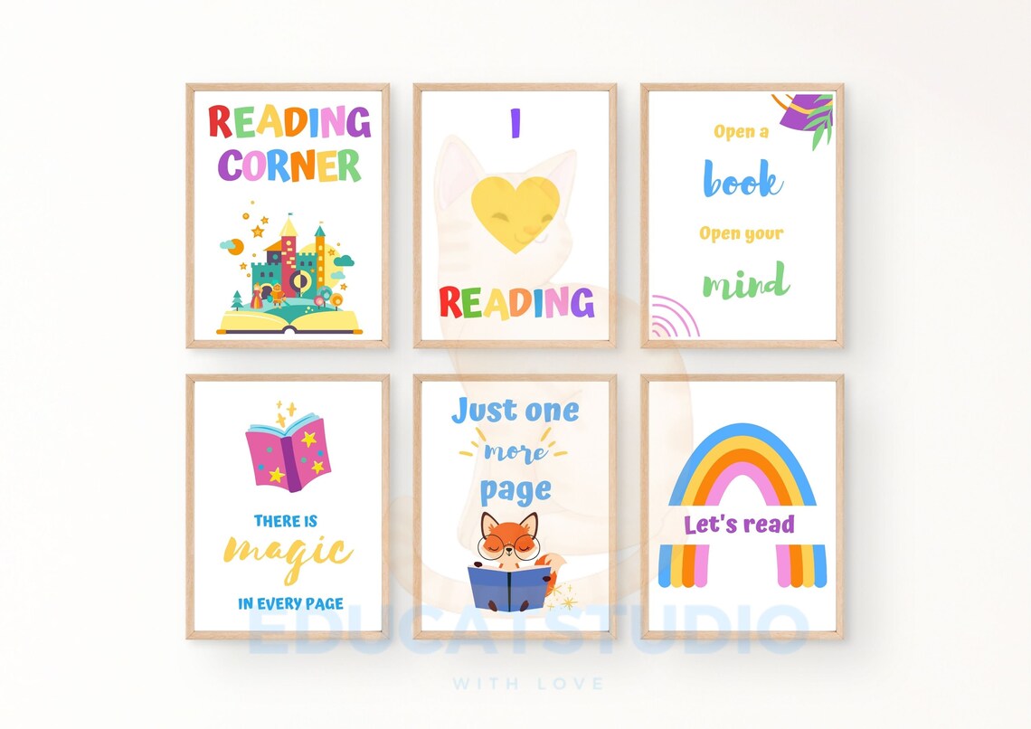 25 Reading Corner Posters / Cool Kids Read Books, Reading Corner ...