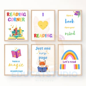 25 Reading Corner Posters / Cool Kids Read Books, Reading Corner ...