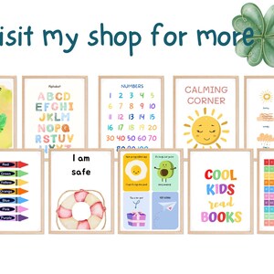 Printable Preschool Posters Numbers, Colors, Alphabet and Shapes - Etsy