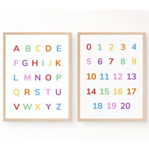 Printable Preschool Posters Numbers, Colors, Alphabet and Shapes - Etsy
