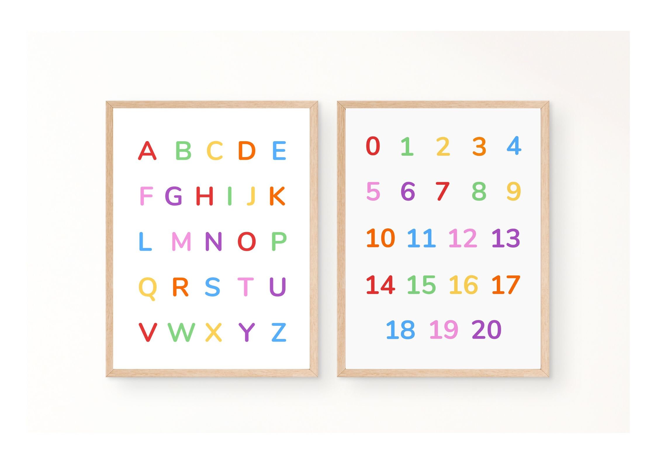 Printable Preschool Posters Numbers, Colors, Alphabet and Shapes - Etsy