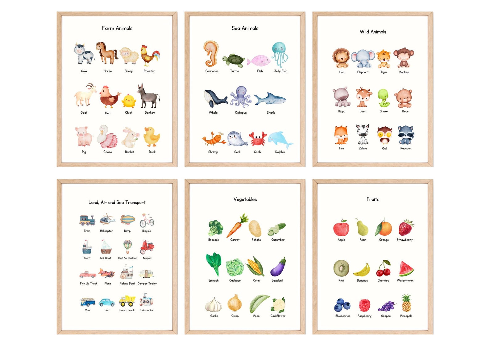 22 Educational Posters Set for Playroom and Kids Toddlers - Etsy