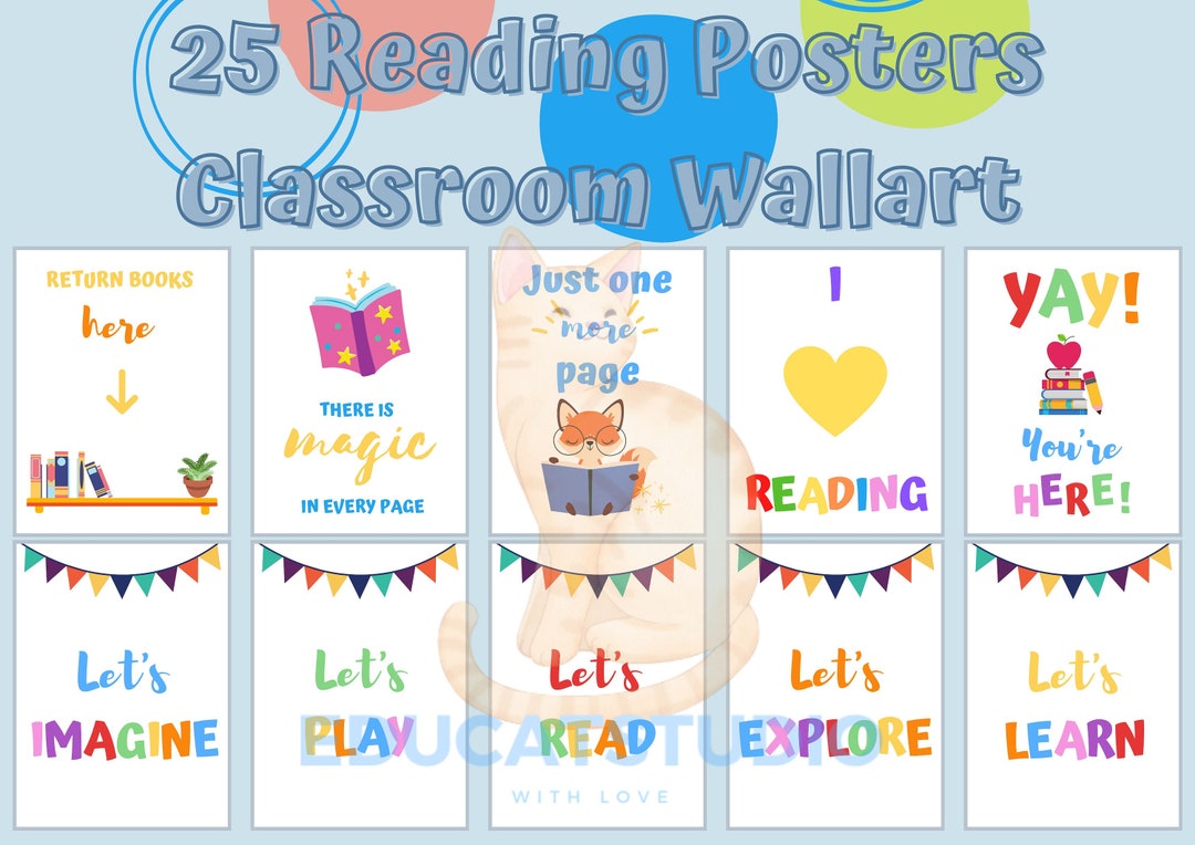 25 Reading Corner Posters / Cool Kids Read Books, Reading Corner ...